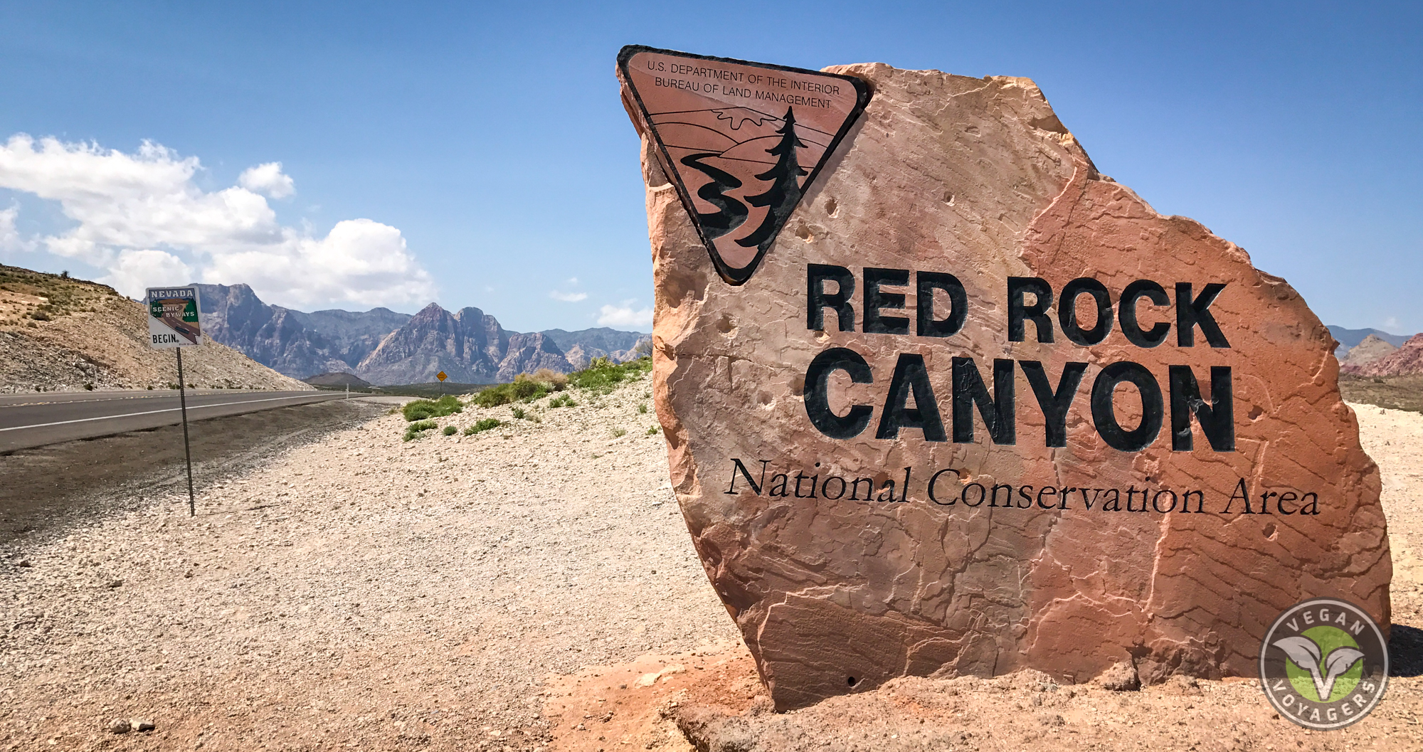 Red Rock Canyon Sign - Vegan Voyagers